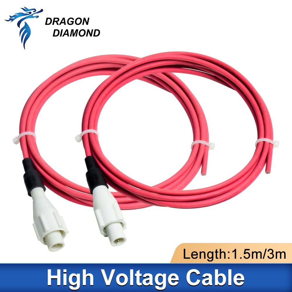 High Voltage Cable 1.5m 3m Length for MYJG HY Series Co2 Laser Power Supply and Laser Tube Laser ...