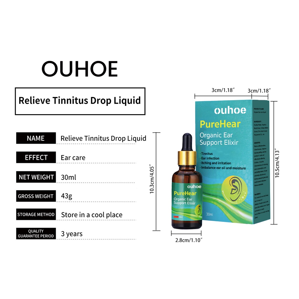 OUHOE Tinnitus Treatment Ear Drops Relieving Hearing Loss Discharge ...