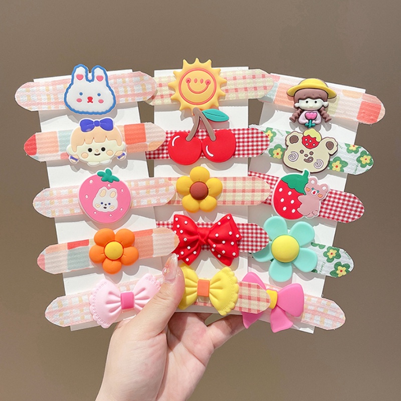 Summer Kid's Velcro Bangs Hair Stickers Girls Cute Magic Post Hair ...