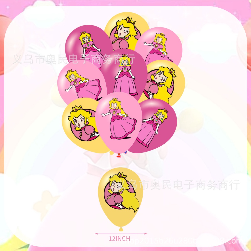 Kira Mario Princess Peach Theme kids birthday party decorations banner ...