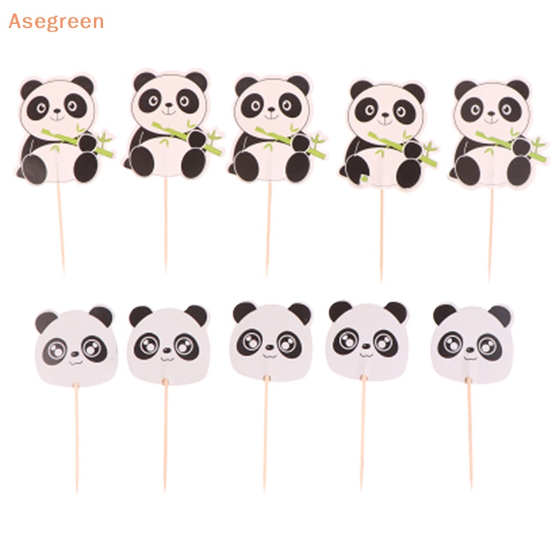 Asegreen 24Pcs/Pack Panda Theme Cupcake Topper Birthday Supplies ...
