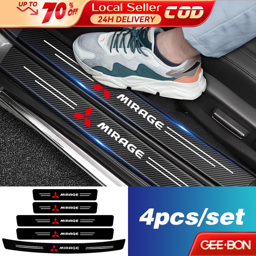 GEEBON Mitsubishi Mirage Car Door Sill Scratch Protection Trim ...