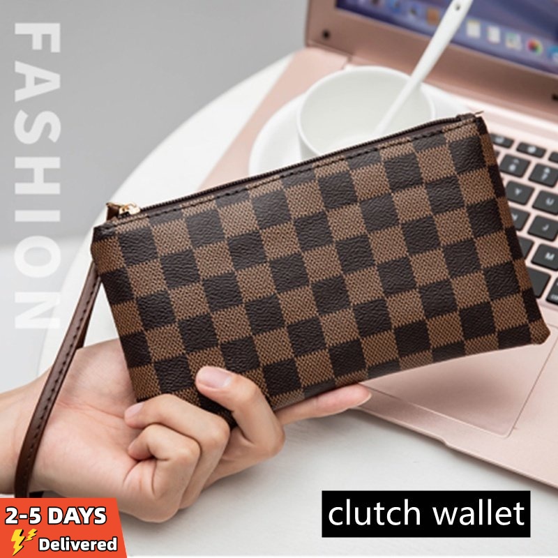 Korean Long Wallet For Women zip Leather Phone key & Coin purse Wallets ...