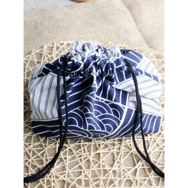 Portable Lunch Tote Bag Japanese Style Drawstring Storage Bags Lunch ...