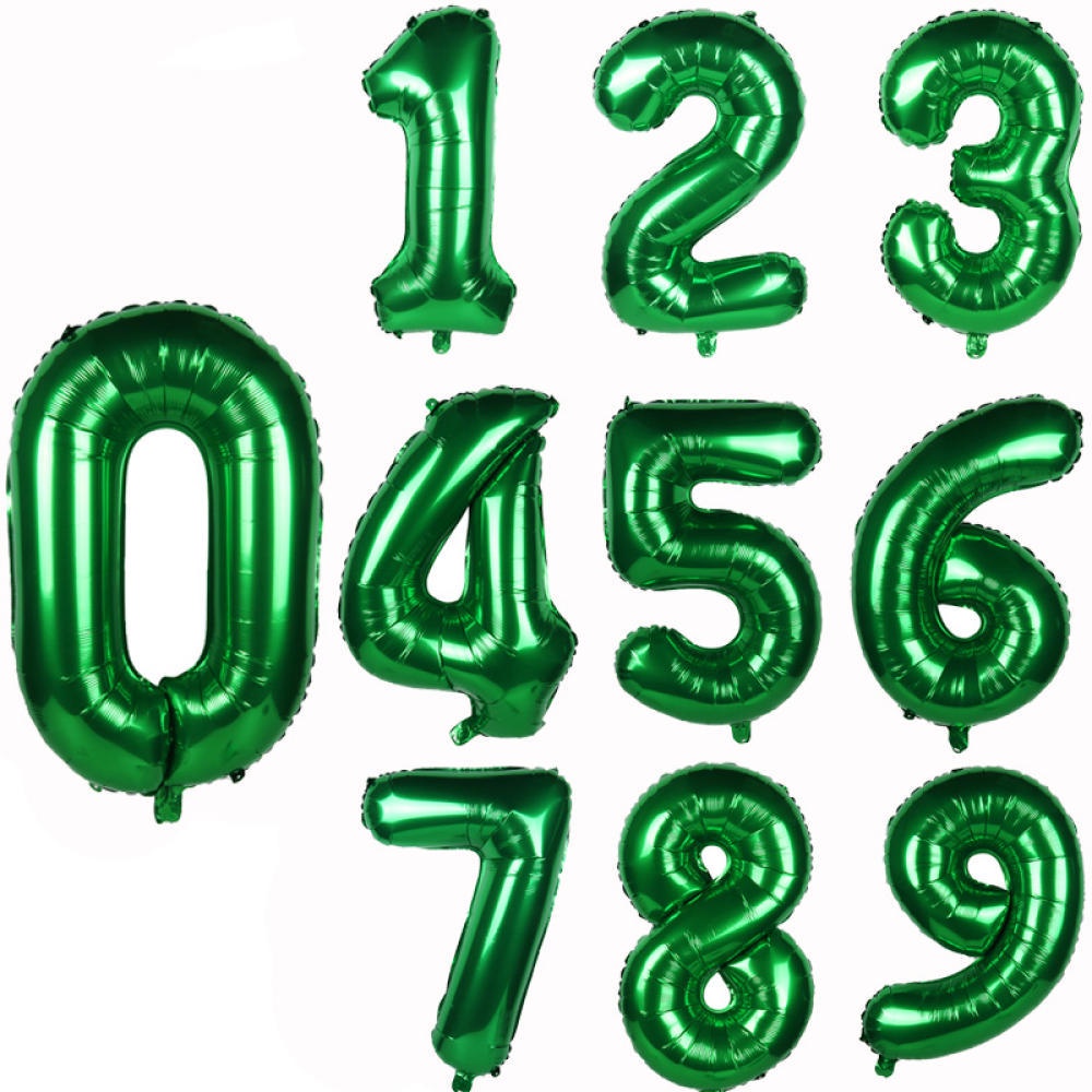 32inch Green Number Balloons Big Foil Ballon Party Supplies Birthday ...
