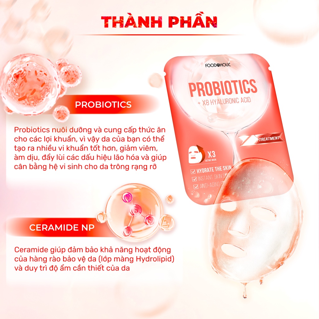 Foodaholic Probiotics Mask for Skin Rescue, Intensive Regeneration ...
