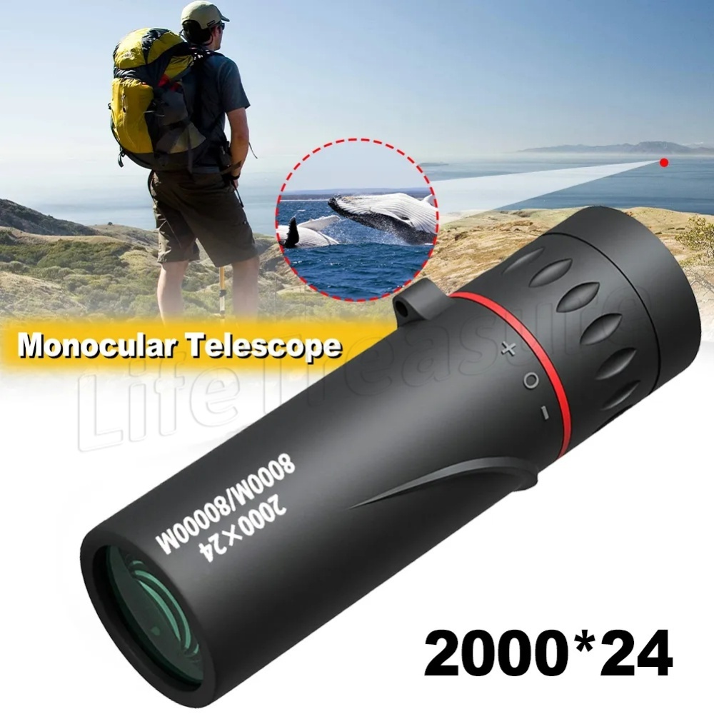 HD 2000x24 Mini Monocular Portable Optics Scope Telescope Zooming Focus ...