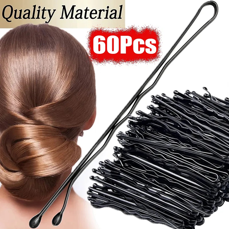 60Pcs/Set Black Hairpins for Women Hair Styling Fixed Tool/Invisible ...