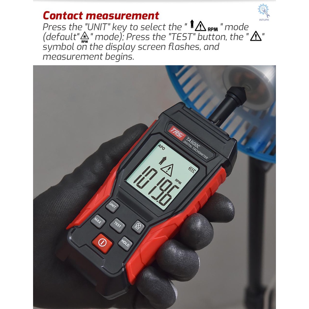 {ins} TASI Digital Tachometer Non-Contact Mini RPM Tester Meter LCD ...