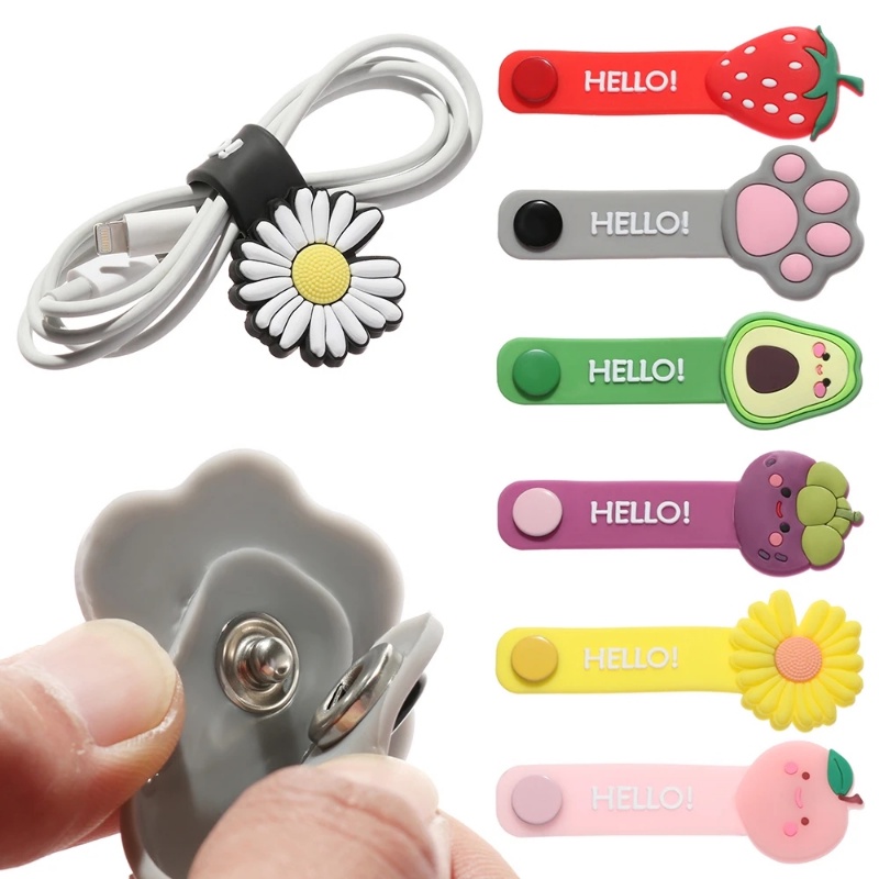 [Hot] [Featured]Cartoon Cute Silicone Cable Winder Clip Multifunction ...