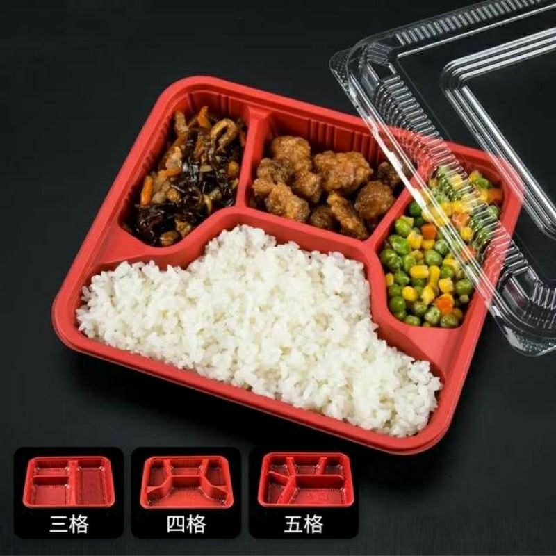 Bento Box with Lid 10pcs Plastic for Takeouts Party Meals | Shopee ...