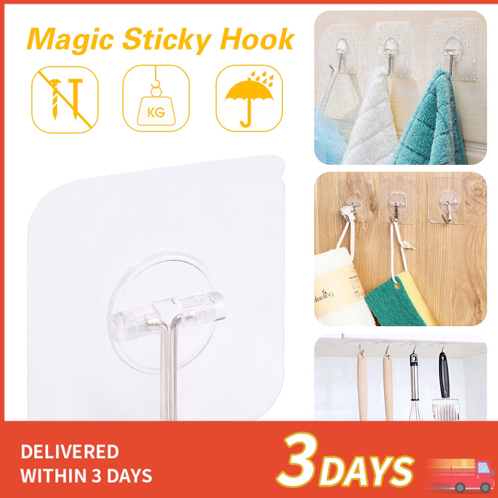 Adhesive Nails Wall Hooks/Strong Poster Screw Stickers Hook/Closet ...