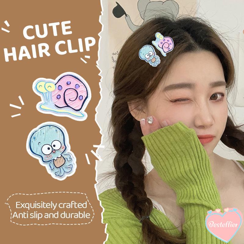Cartoon SpongeBob Cute Hairpin Acrylic Duckbill Clip Student Bang Side ...
