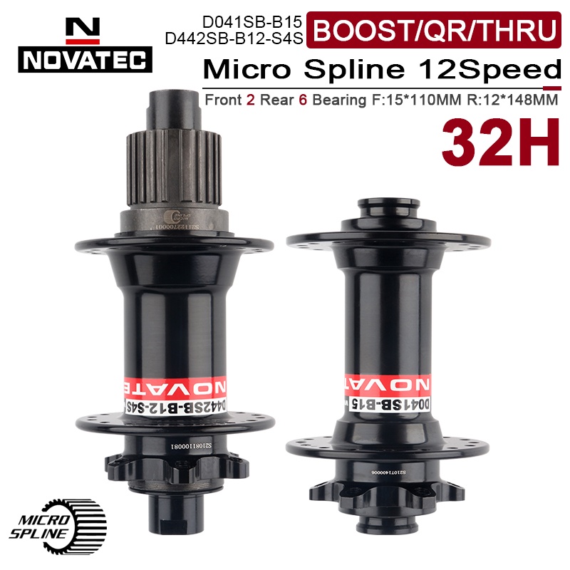 NOVATEC Micro Spline Hub 32 Holes MTB MS Cubes Axle Boost 12 Speed ...
