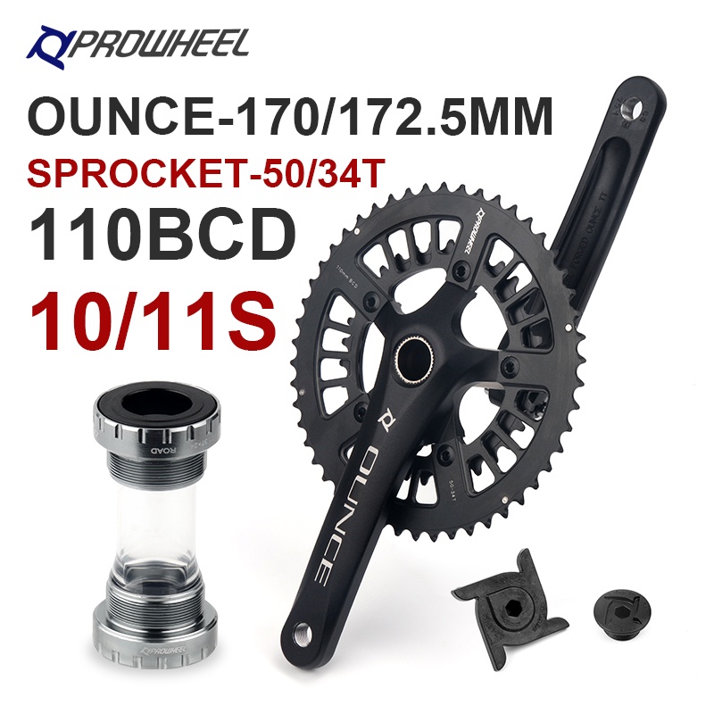 Prowheel Road Bike Crankset 110 BCD 34T/50T Chainring 10S 11 Speed ...