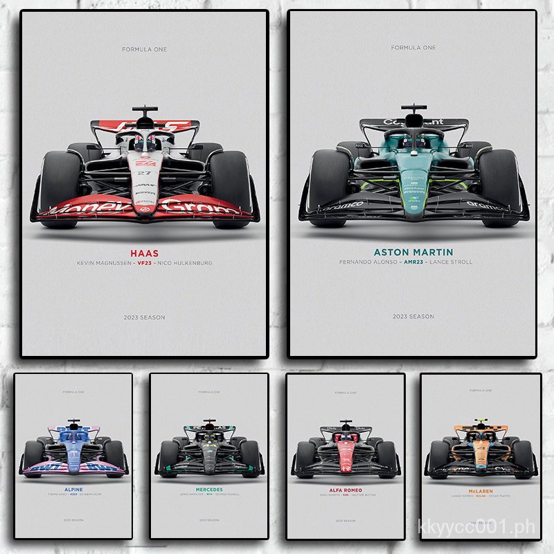 Formula 1 80S Car Fans F1 Racing Print Motorcade Posters Canvas ...