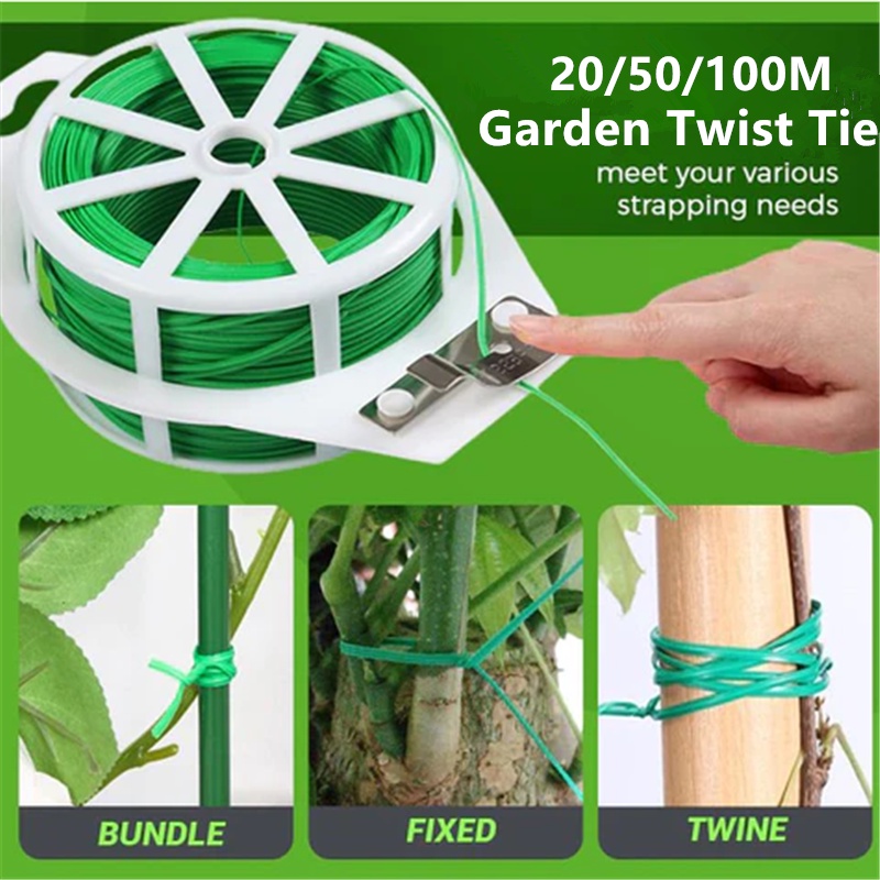20/100M Garden Twist Tie Portable Plant Fixed Wire Flower Vines ...