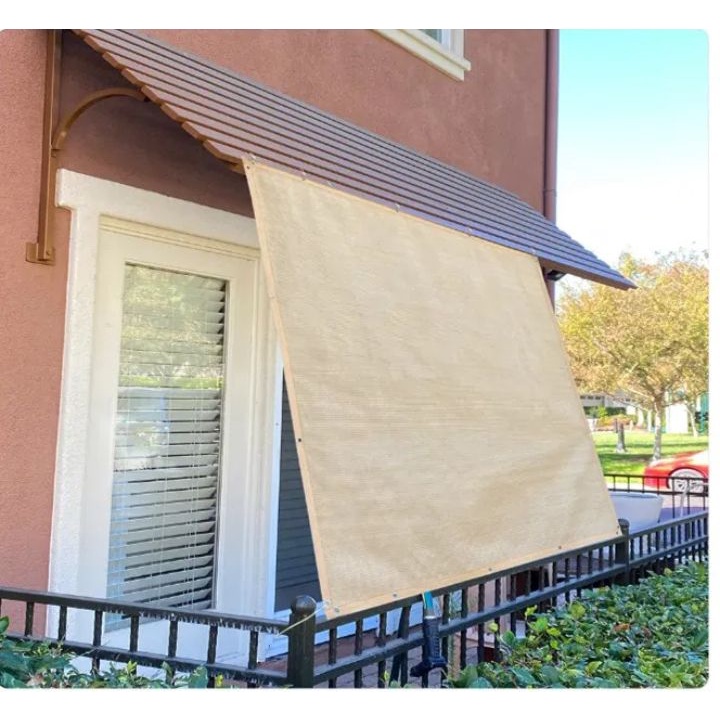 Balcony Beige Privacy Screen Fence Sun Shade Net Mesh Windscreen for ...