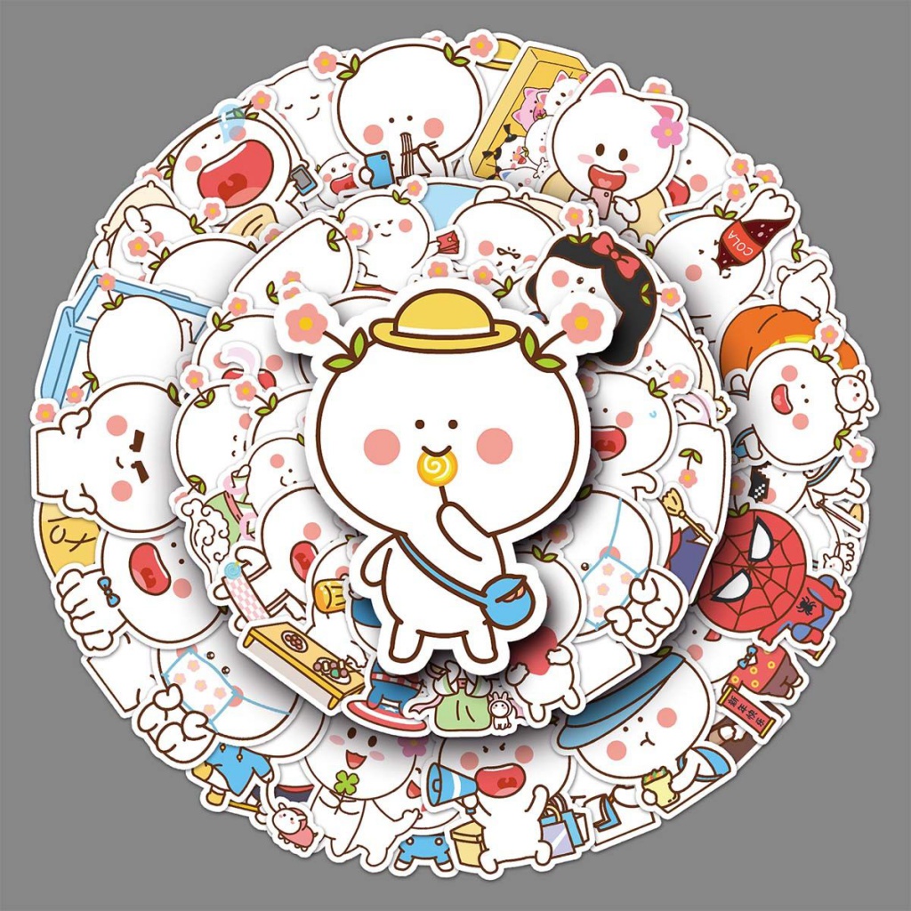 53 Cartoon Emoji Erhua Cute Stickers diy Luggage Guitar Scooter Car ...