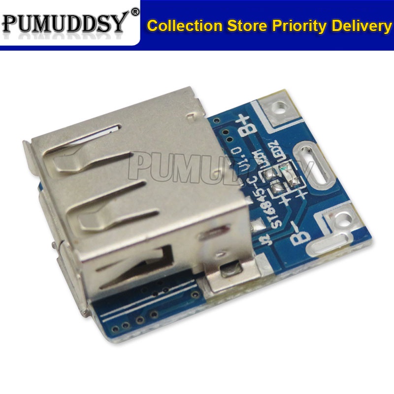 DIY 5V 1A 18650 Lithium Battery Charger Step Up Protection Board Boost ...