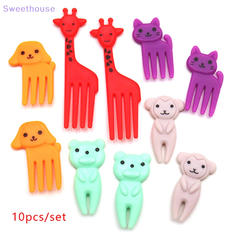 Sweethouse Mini Forks Animal Food Picks for Kids Cute Fruit Fork Bento ...