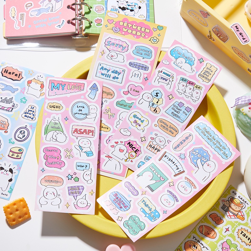 Cdaily|4pcs Graffiti Cartoon Sticker Goo Card Sticker Handbook Material ...