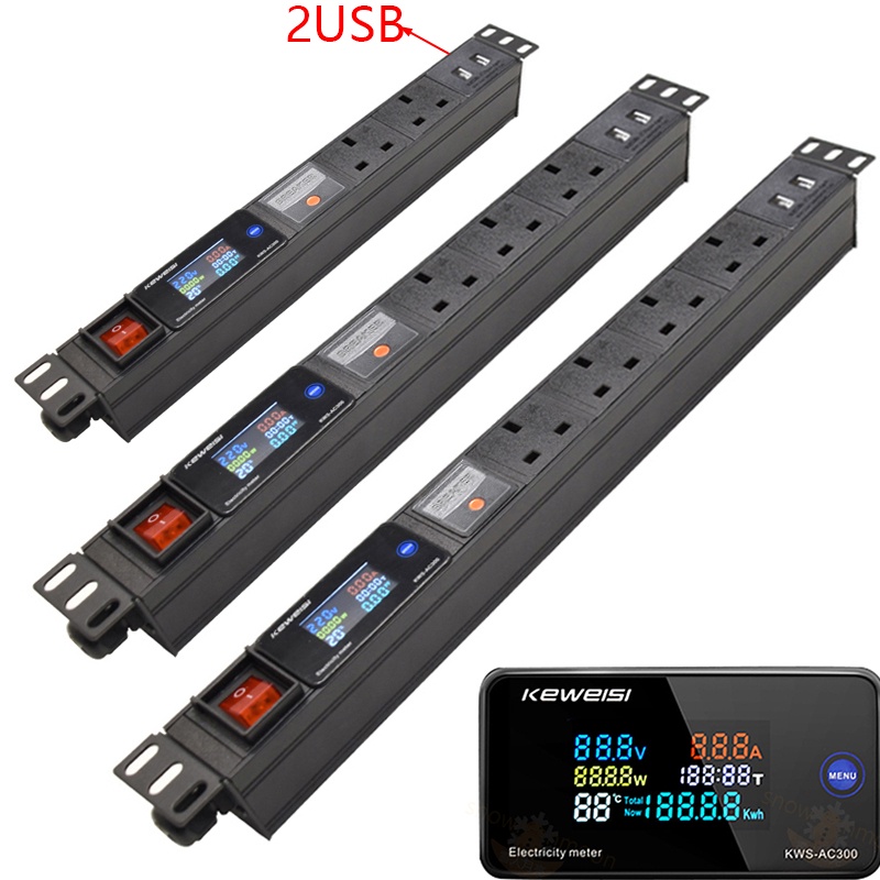 British standard three hole power distribution device with digital ...