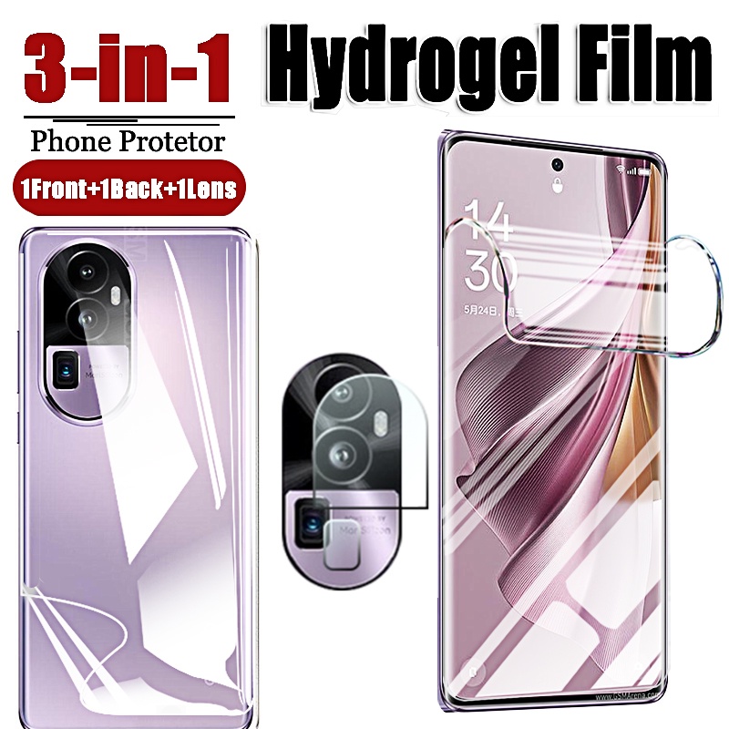 3 in 1 Soft Hydrogel Film For OPPO Reno 10 Pro Plus Reno10 Pro+ 5G HD ...