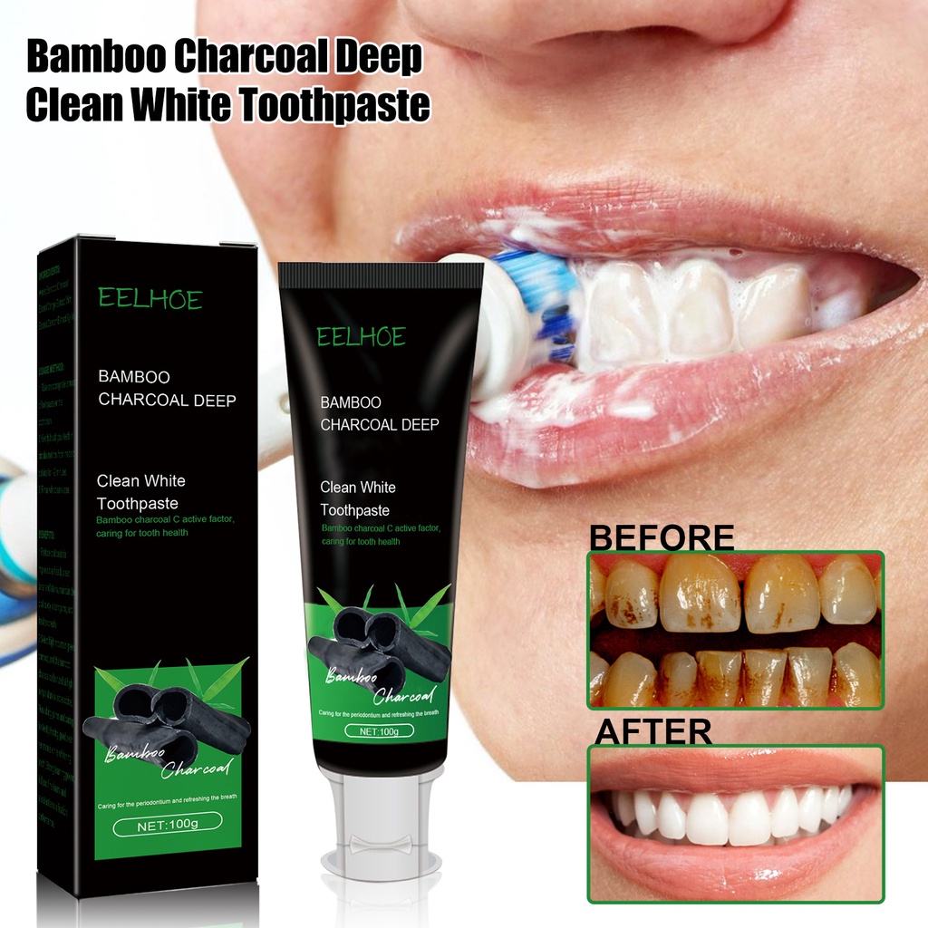Natural Bamboo Charcoal Mint Flavor Toothpaste Deep Clean Dispel Smoke ...