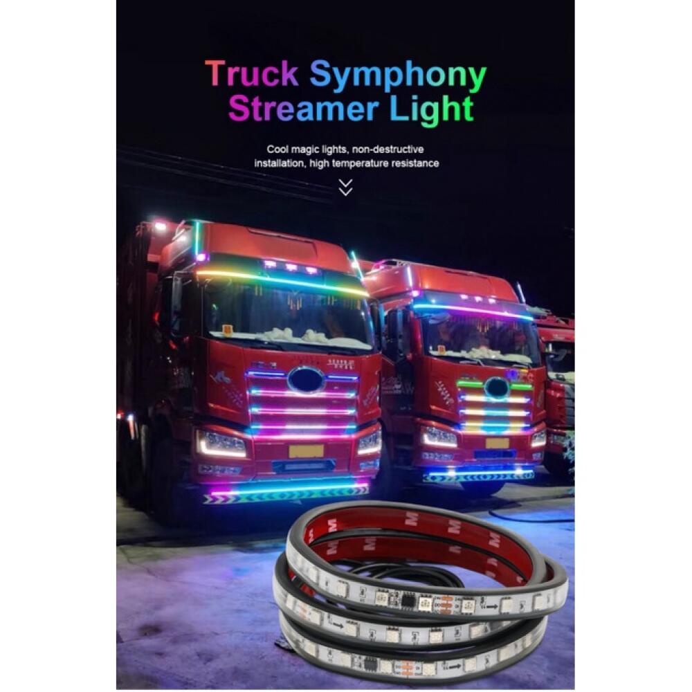 12v 24V LED Truck Light Strips Ambient Light DRL Brake Warning Driving ...