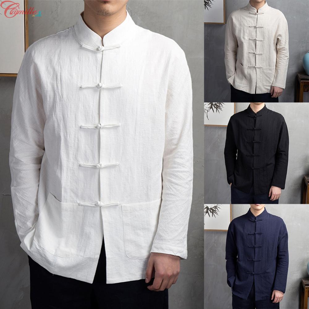 Men Chinese Traditional Kung Fu Tai Chi Coat Tang Suit Uniform Jacket ...