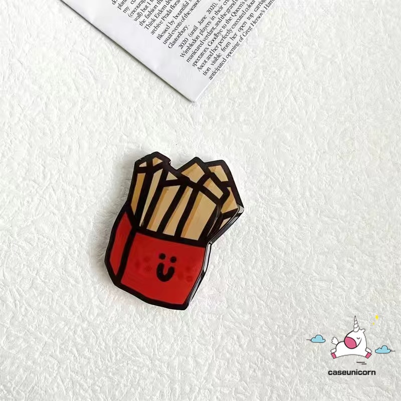 Funny French Fries Cartoon Banana Tomato Phone Holder Creative Bear ...