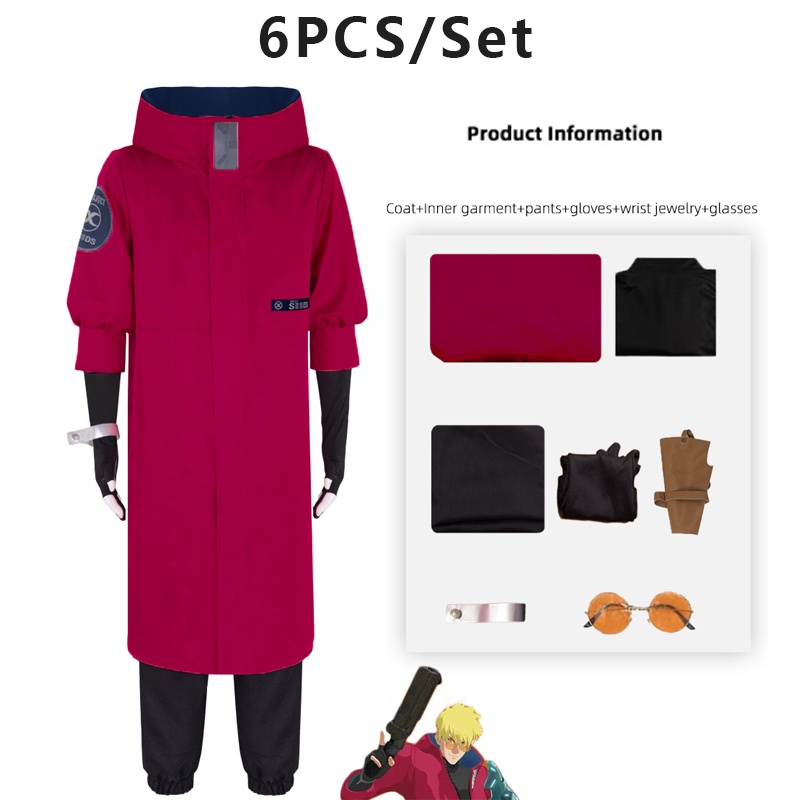 Vash The Stampede Coat Pants Trigun Cosplay Costume Outfits Halloween ...