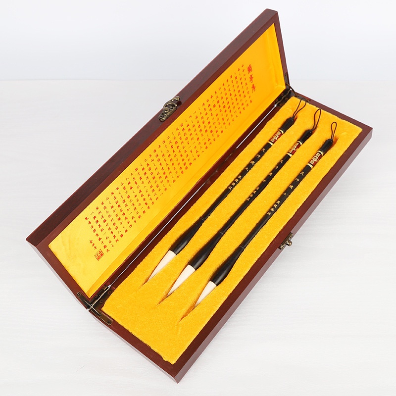 Pen Mo Chenlong Brush Mahogany Box Set and Hair Brush Large Medium ...