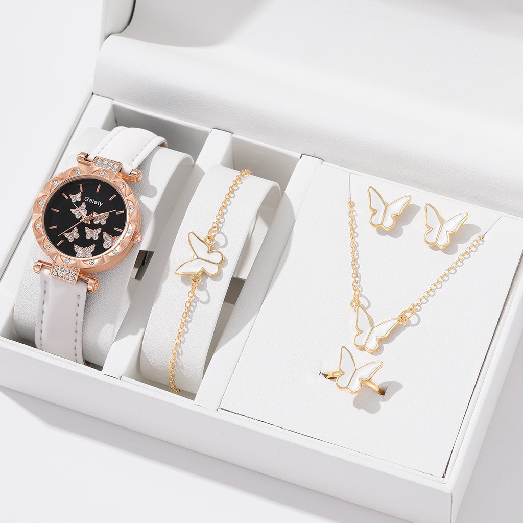 Kegllect Luxury Women Watch Set with Ring Necklace Earrings Bracelet ...