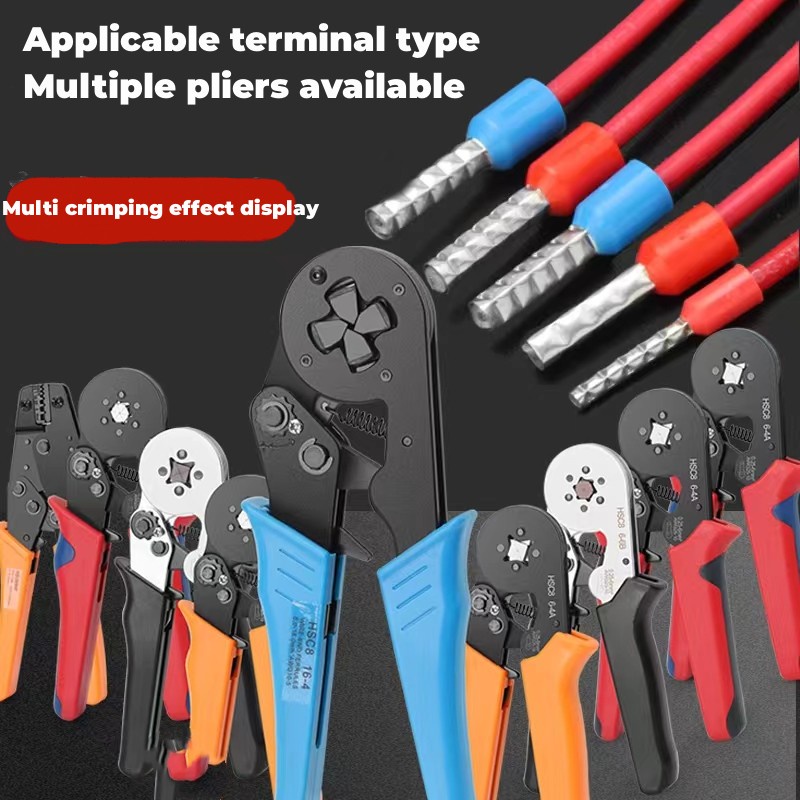 Crimping Tool Wire Stripper Crimp Connector Plier Self-Adjusting Square ...