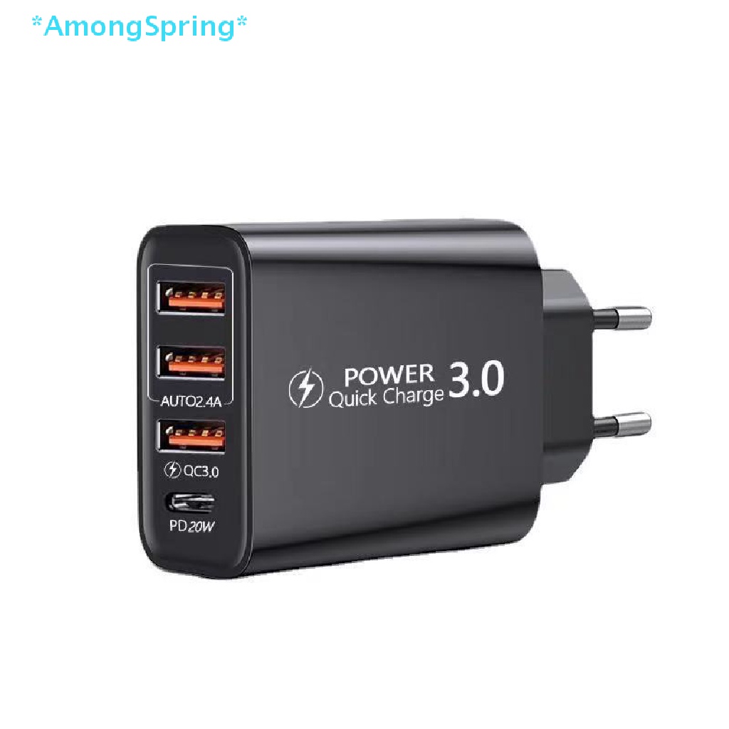AmongSpring> 1PC Charger 3USB+Type-C charging head multi phone adapter ...