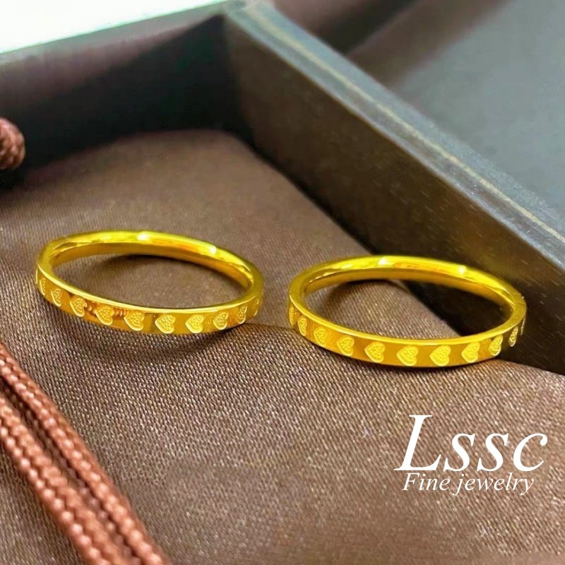 Promise Ring Couple Rings Heart Non Tarnish Stainless Singsing 18k Gold ...