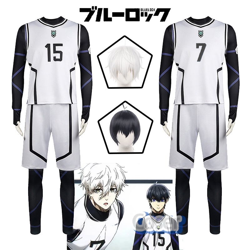 2023 Anime Blue Lock Nagi Seishirou Team White Uniform Cosplay Costume ...