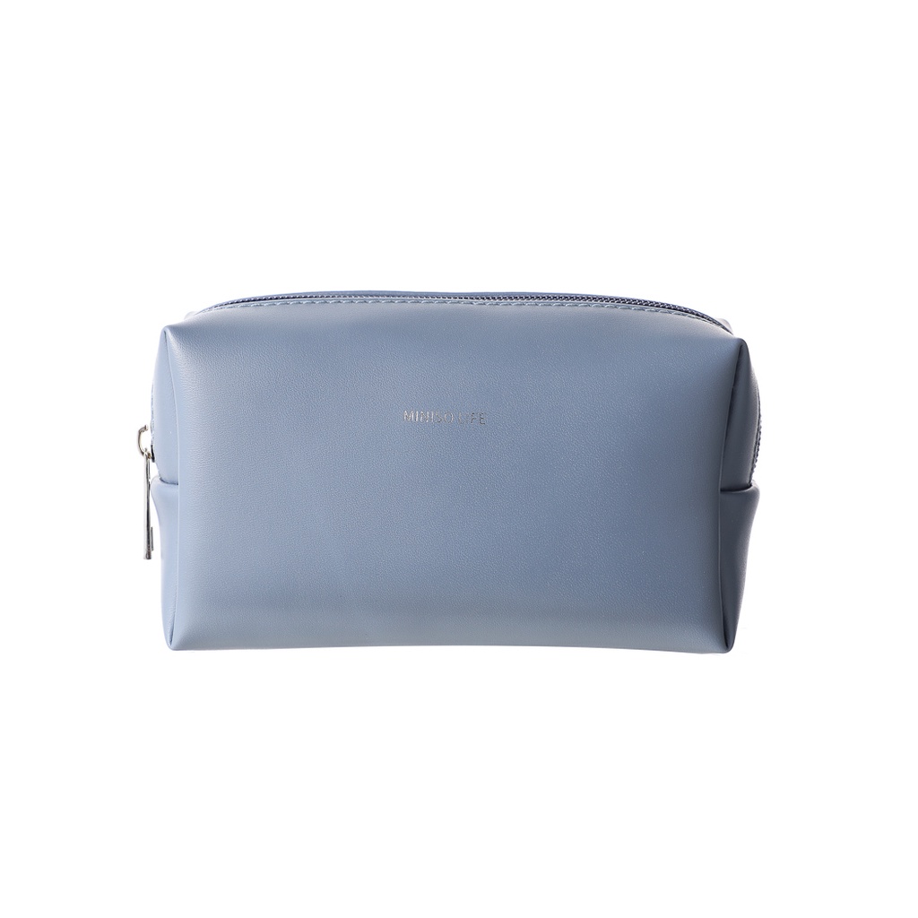 MINISO Minimalist Rectangle Solid Color Cosmetic Bag Blue | Shopee ...