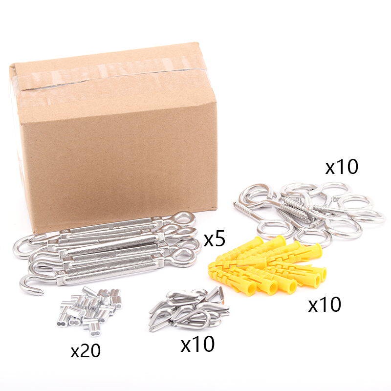 15M/20M/30M/50m Garden Wire Cable Railing Kit Heavy Eyeliner Unit Tensioner Filter Coating 304 ...