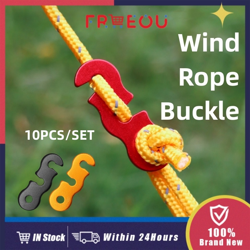10Pcs/Set Camping Tent Cord Wind Rope Buckle Aluminum S-Type Tensioners ...
