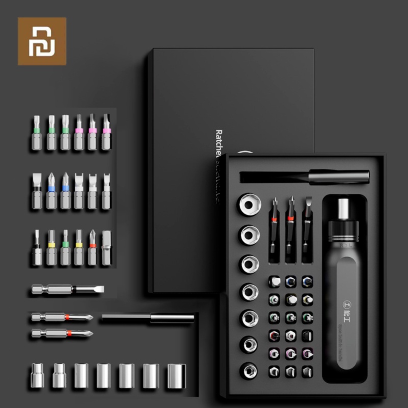 Youpin Greener Screwdriver Kits 9 28 37 Ratchet Screwdrivers Set Manual Wireless Precision Hand ...