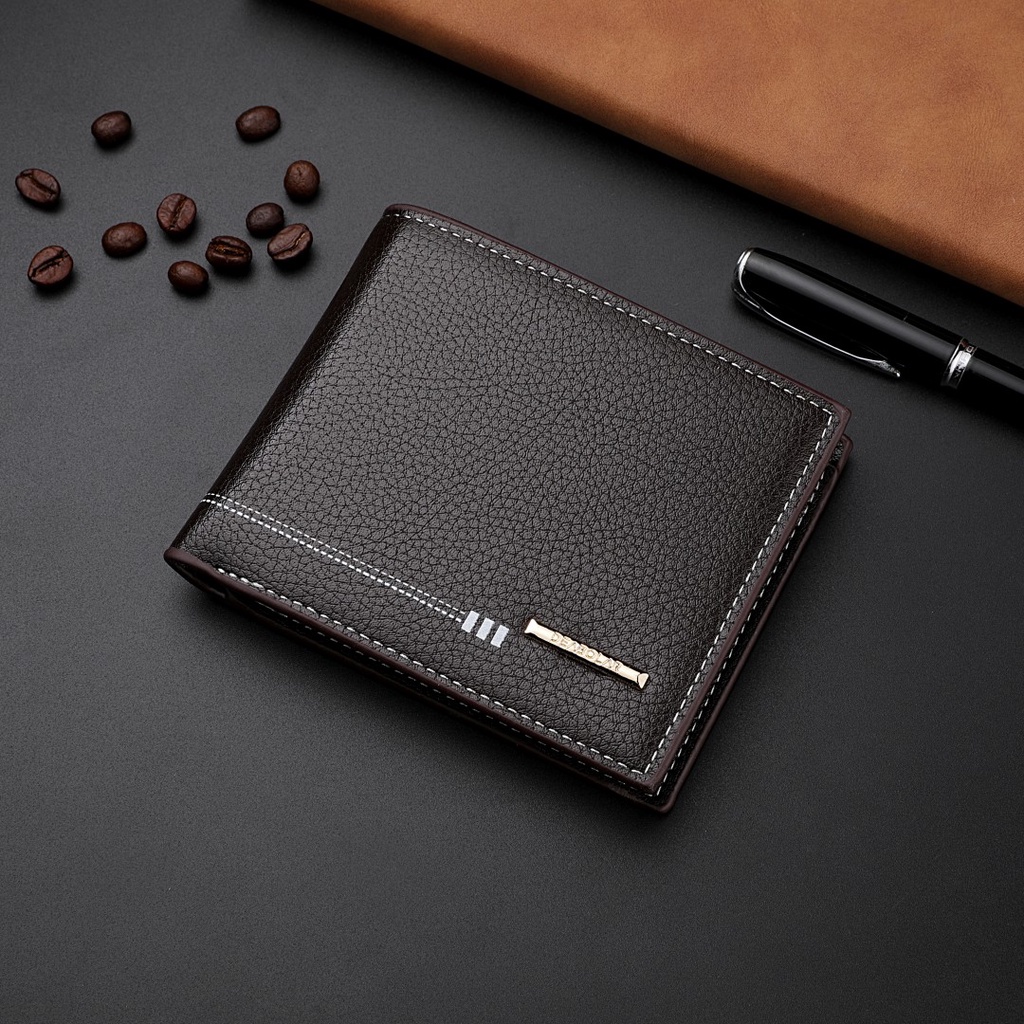 Retro Business Style Men Multifunction Trifold Wallet PU Leather Coin ...