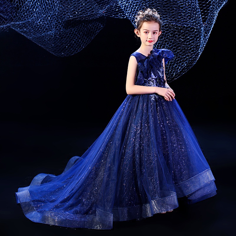 Kids Princess Dress Pageant Evening Gowns Girl Sequins Dress Weddings ...