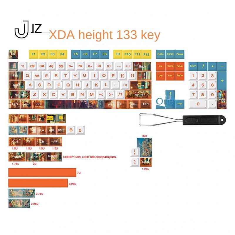 133-Key PBT Key Cap XDA Ball Cap 7U Space Bar Split Space Bar Cap Five ...