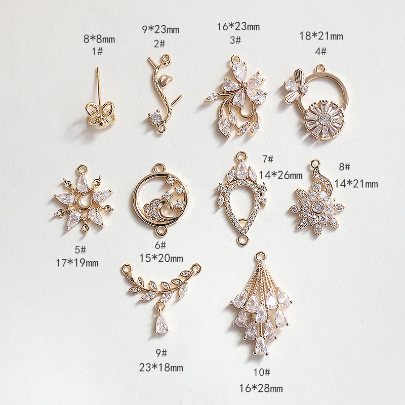 Simple Luxury Inlaid Zircon Flower Round Palace Style Pendant diy ...