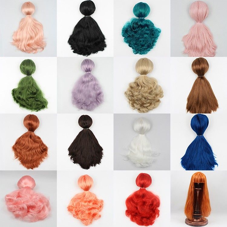 D DBS Blythe Little Ragdoll Wig Scalp RBL Hair Brown Pink Purple Mother ...