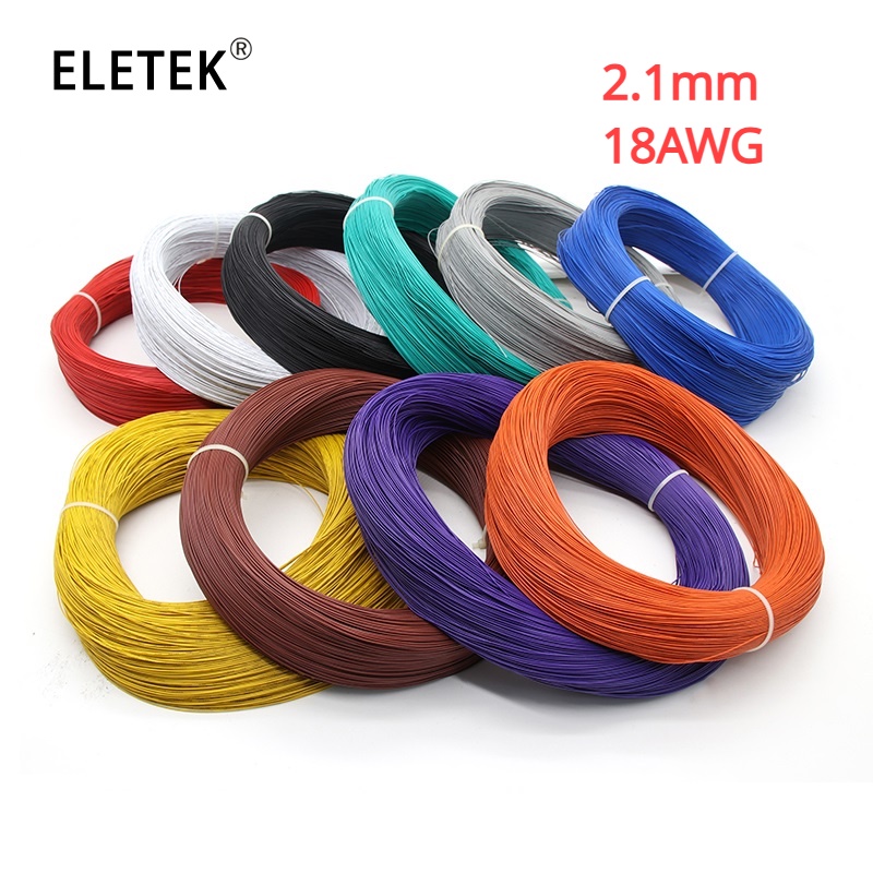 10 Meters 2.1mm PVC Electronic Wire 18AWG Flexible Cable Insulated Tin ...