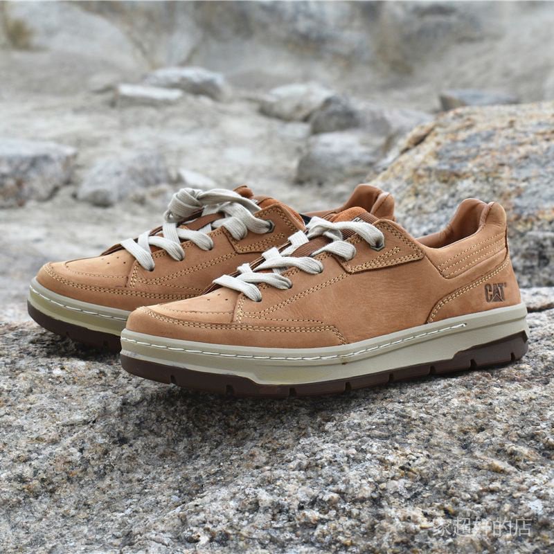 CAT Carter men's shoes first layer cowhide low-top casual shoes non ...